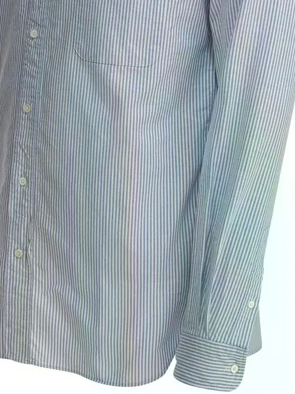 BEAMS B.d. Striped Chest-pocket Shirt - Blue
