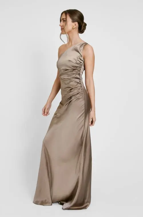SIX STORIES One-shoulder Maxi Dress - Truffle