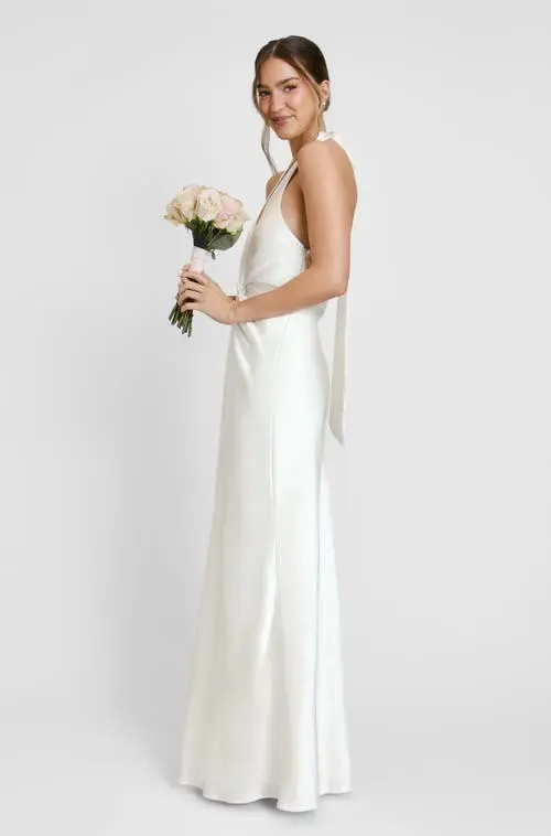 six stories bridesmaid dresses Halter Neck Chiffon Dress The perfect confidence giving shape Six Stories Plunge Knot Neck