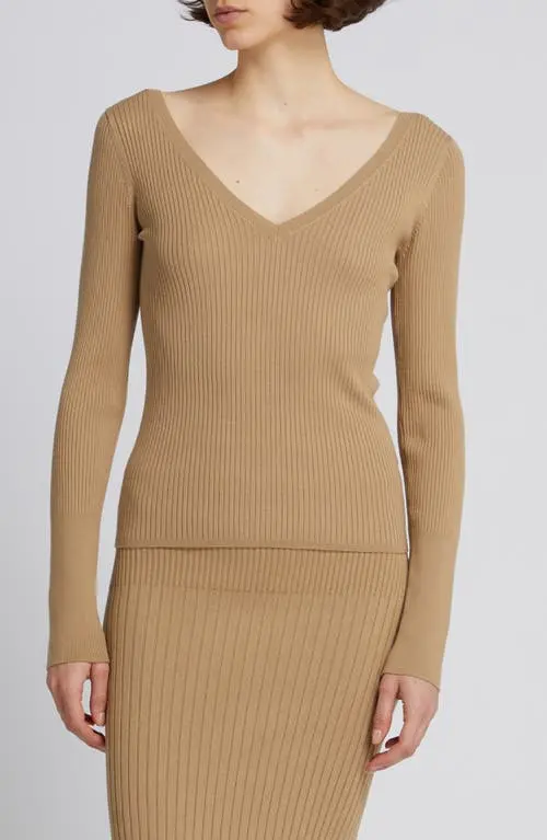 MM BY MAX MARA Salice Ribbed V-neck Sweater