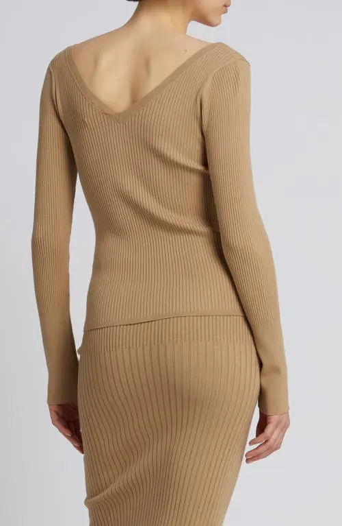 MM BY MAX MARA Salice Ribbed V-neck Sweater