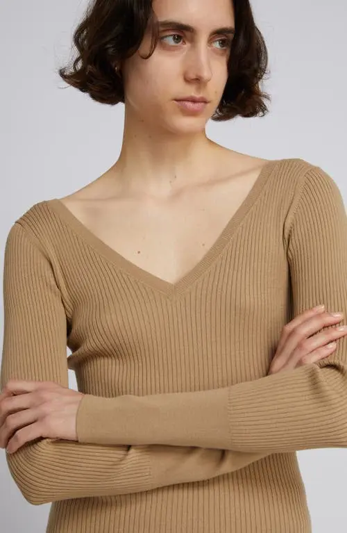 MM BY MAX MARA Salice Ribbed V-neck Sweater