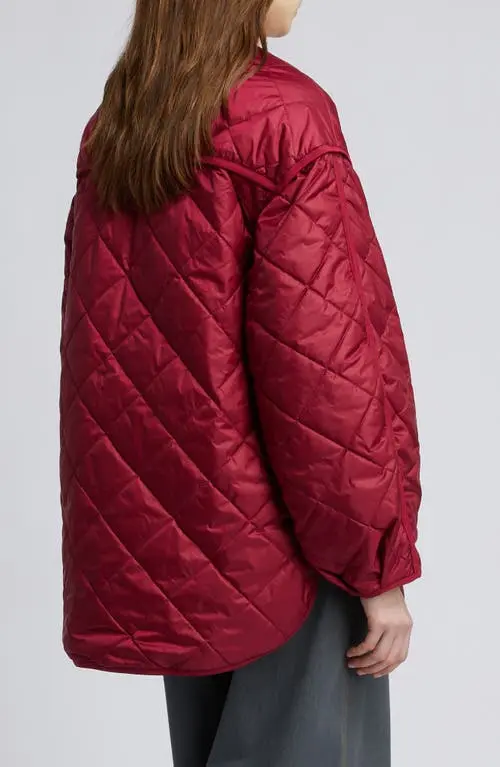 MM BY MAX MARA Spiga Quilted Jacket - Dark Red