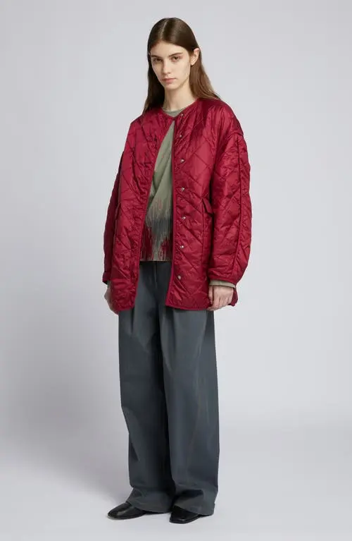 MM BY MAX MARA Spiga Quilted Jacket - Dark Red
