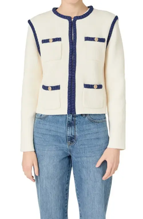 Endless Rose Braided Trim Knit Jacket
