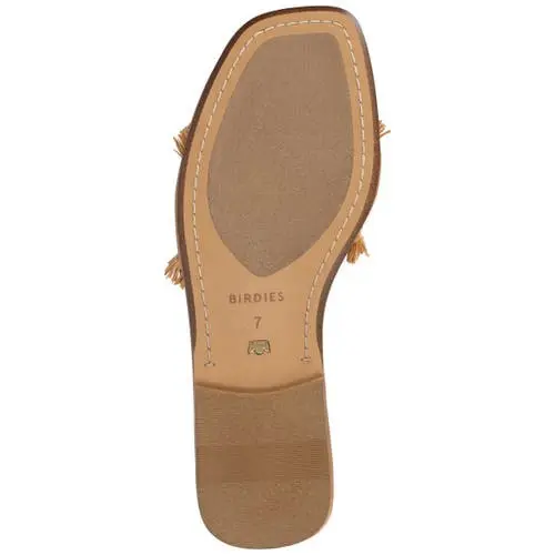 BIRDIES The Kiwi Bow Slide Sandal - Tan Raffia