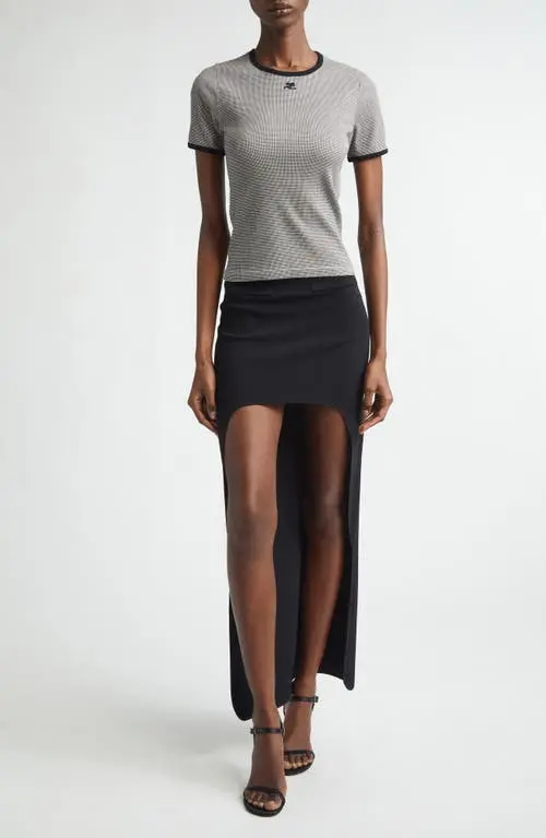 COURREGES Houndstooth Logo T-shirt - Houndstooth/black