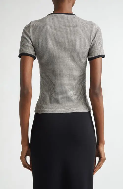 COURREGES Houndstooth Logo T-shirt - Houndstooth/black