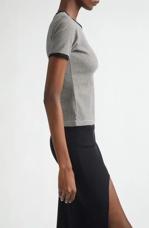 COURREGES Houndstooth Logo T-shirt - Houndstooth/black