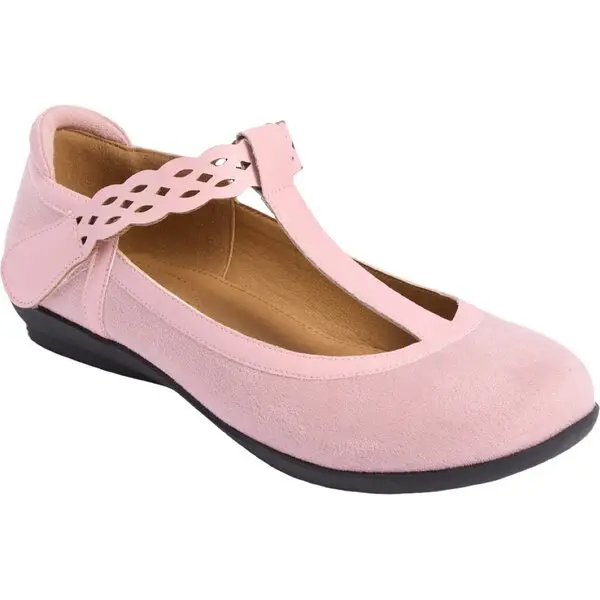 COMFORTVIEW Emmi T-strap Flat - Rose Mist
