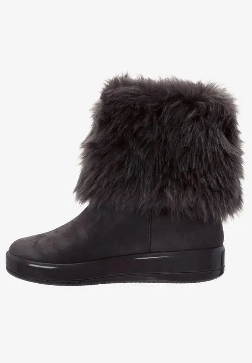 COMFORTVIEW The Shai Convertible Boot With Faux Fur Cuff - Black