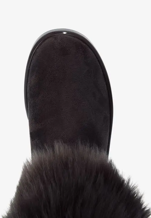 COMFORTVIEW The Shai Convertible Boot With Faux Fur Cuff - Black