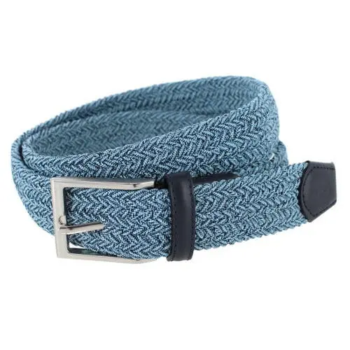 Trafalgar Madden Marble Weave 35mm Golf Stretch Belt - Blue