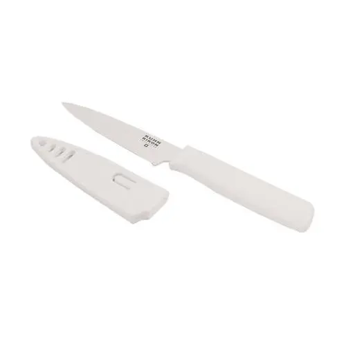KUHN RIKON Colori Non-stick Straight Paring Knife With Safety Sheath - White
