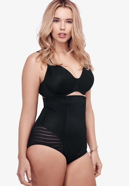 SECRET SOLUTIONS Shadow Stripe Shaper High-waist Brief
