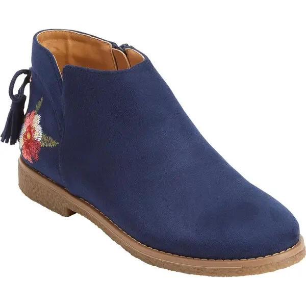 COMFORTVIEW The Sienna Bootie Embroidered Suede-like Ankle Boots