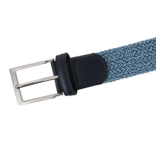 Trafalgar Madden Marble Weave 35mm Golf Stretch Belt - Blue