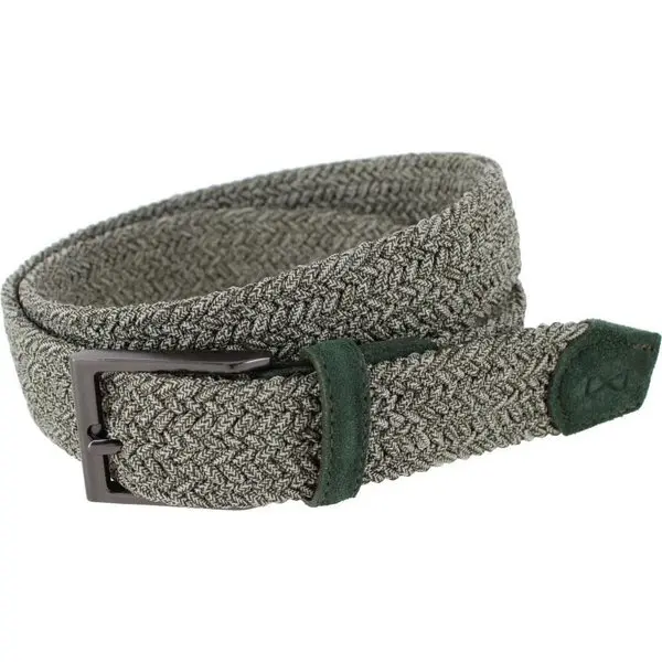 Trafalgar Madden Marble Weave 35mm Golf Stretch Belt - Khaki