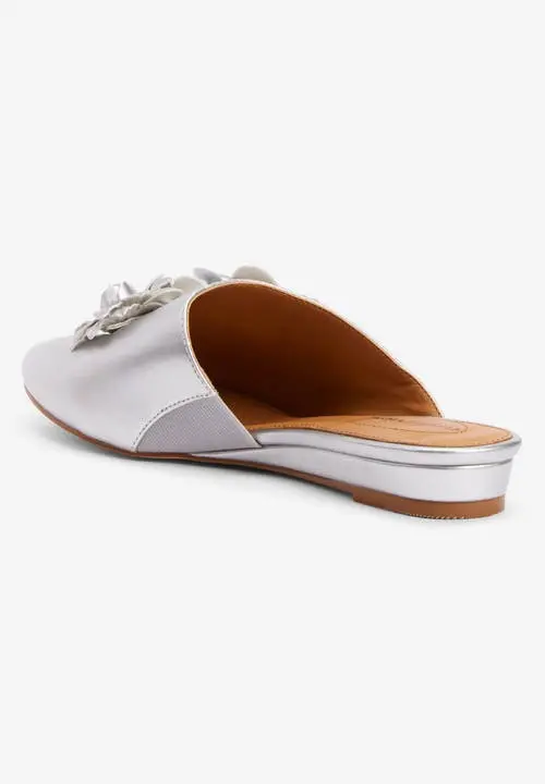 COMFORTVIEW Ayla Embellished Slip-on Mules - Silver
