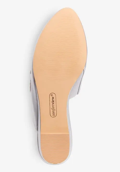 COMFORTVIEW Ayla Embellished Slip-on Mules - Silver