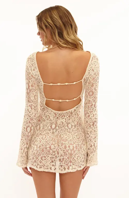 BEACH BUNNY Lace Mini Dress With Open Back