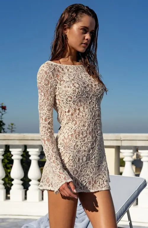 BEACH BUNNY Lace Mini Dress With Open Back