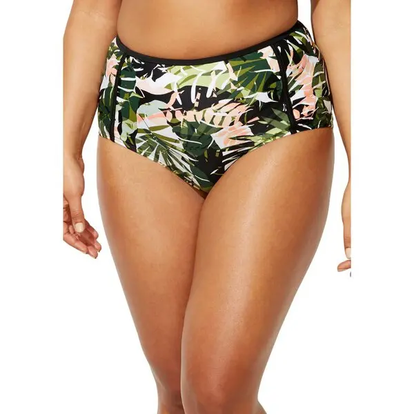 SWIMSUITS FOR ALL High Waist Swim Brief - Camo Leaves
