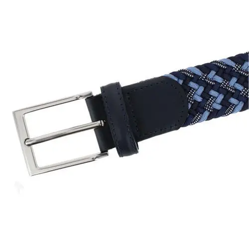 Trafalgar Edward 35mm European Weave Golf Braided Belt - Blue