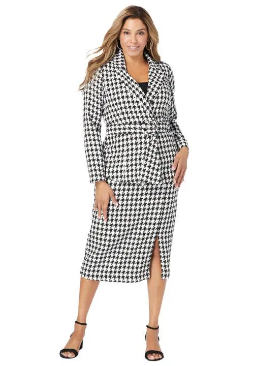 JESSICA LONDON Belted Skirt Suit