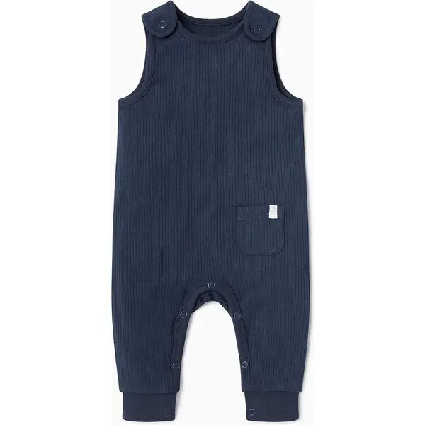 MORI Ribbed Sleeveless Romper - Navy