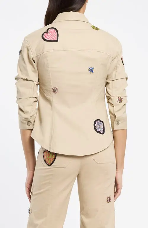 Cinq À Sept Retro Canyon Jacket With Patches - Khaki Multi