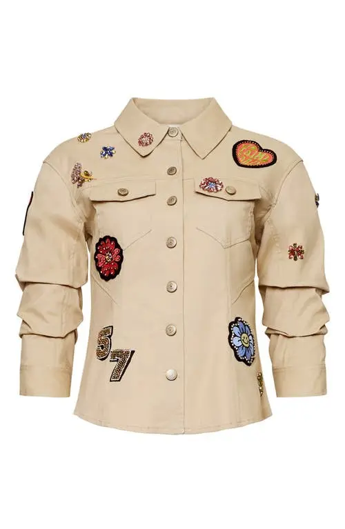 Cinq À Sept Retro Canyon Jacket With Patches - Khaki Multi