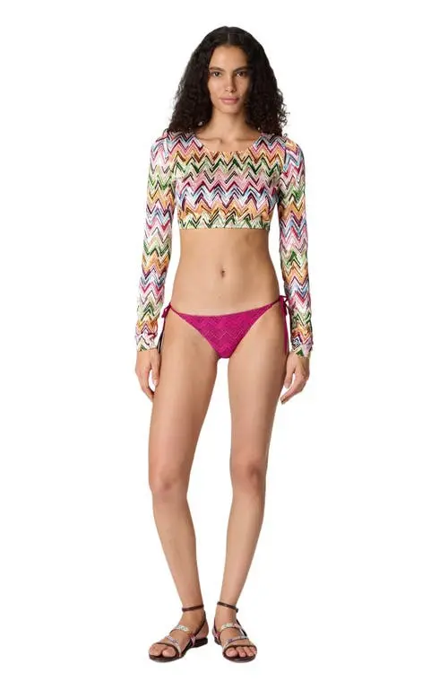 Missoni Printed Viscose Crop Top With Lace Detail - Multicoloured