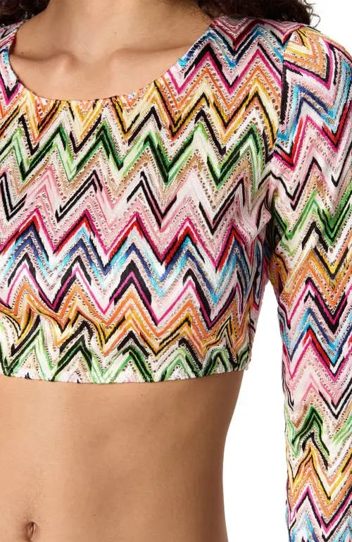 Missoni Printed Viscose Crop Top With Lace Detail - Multicoloured