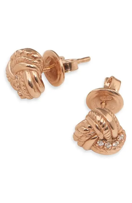 Bottega Veneta Knot Cubic Zirconia Stud Earrings