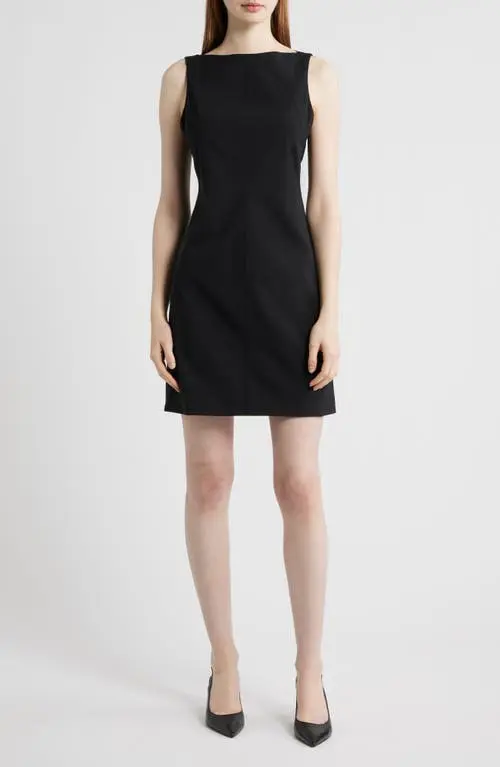 Theory Stretch Wool Boat Neck Minidress