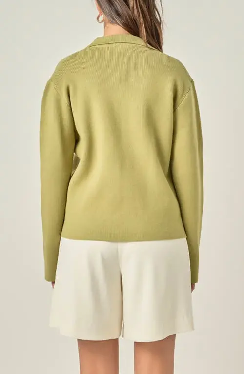 English Factory Oversize Johnny Collar Sweater - Sage