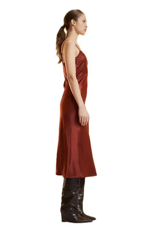 Cynthia Rowley Satin Slip Midi Dress