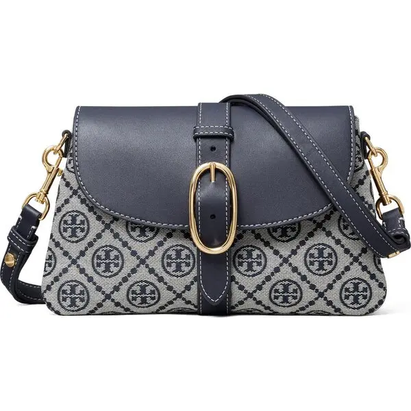 Tory Burch T Monogram Soft Jacquard & Leather Shoulder Bag