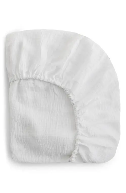 MUSHIE Extrasoft Cotton Muslin Crib Sheet - White