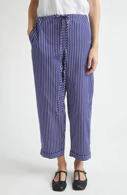 NACKIYE Life Is A Beach Stripe Crop Poplin Pajama Pants - Sailor Stripe