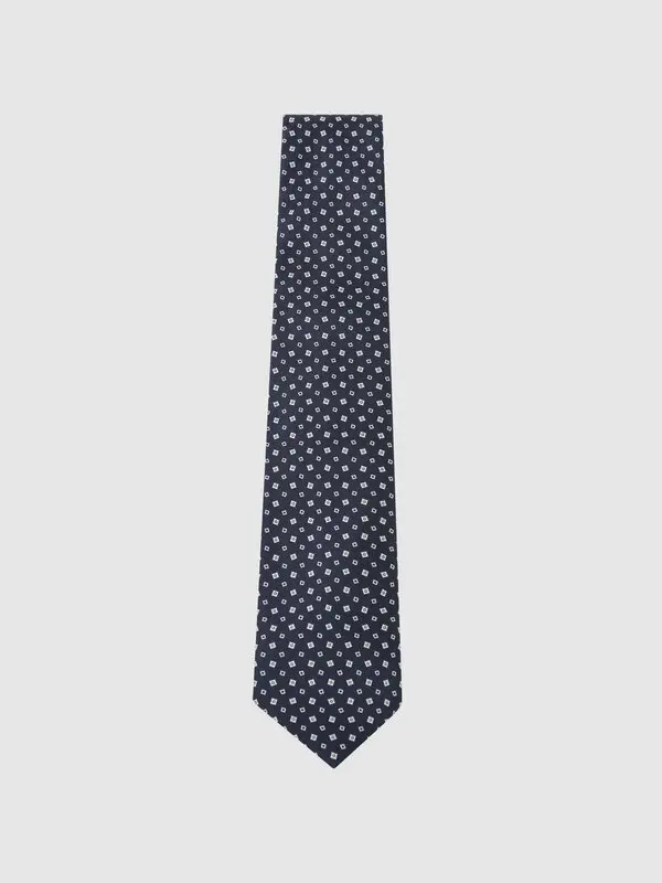 REISS Dario Silk-blend Micro-square Tie