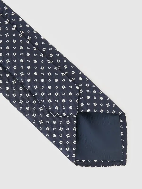 REISS Dario Silk-blend Micro-square Tie