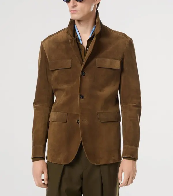 TOM FORD Suede Military Jacket - Green