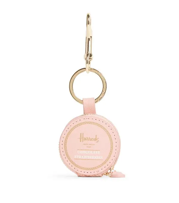 Harrods Leather Chocolate-covered Strawberry Keyring - Pink