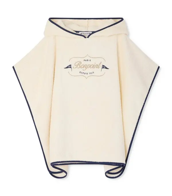 Bonpoint Cotton Logo Towel Poncho - Ivory