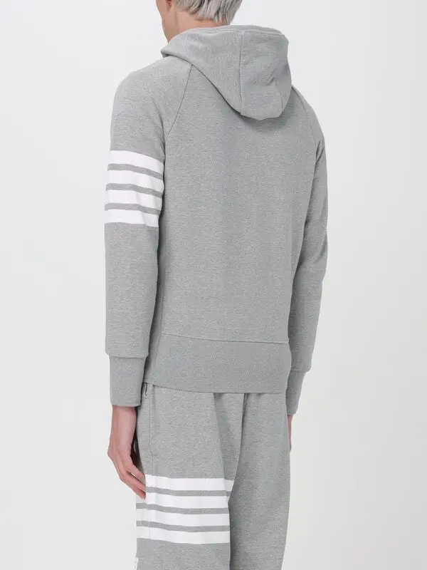 Thom Browne Sweatshirt With Signature Stripes - Grey