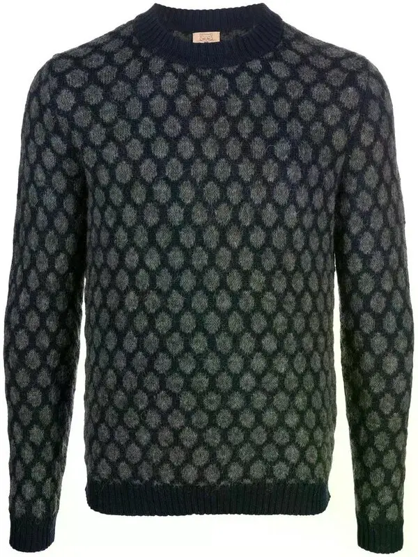 RAKKI Crew-neck Knitted Jumper - Blue