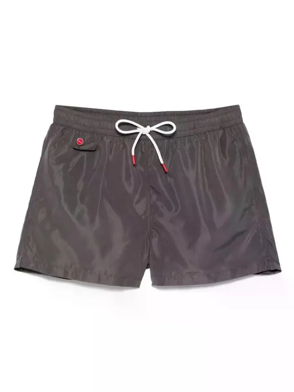 Kiton Logo-embroidered Swim Shorts - Grey