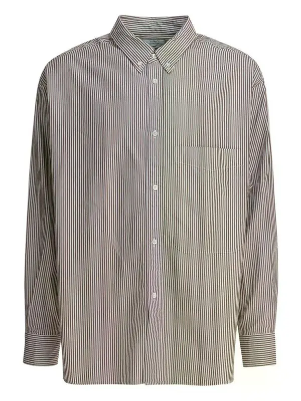 BEAMS Lisa Striped Chest-pocket Shirt - Brown